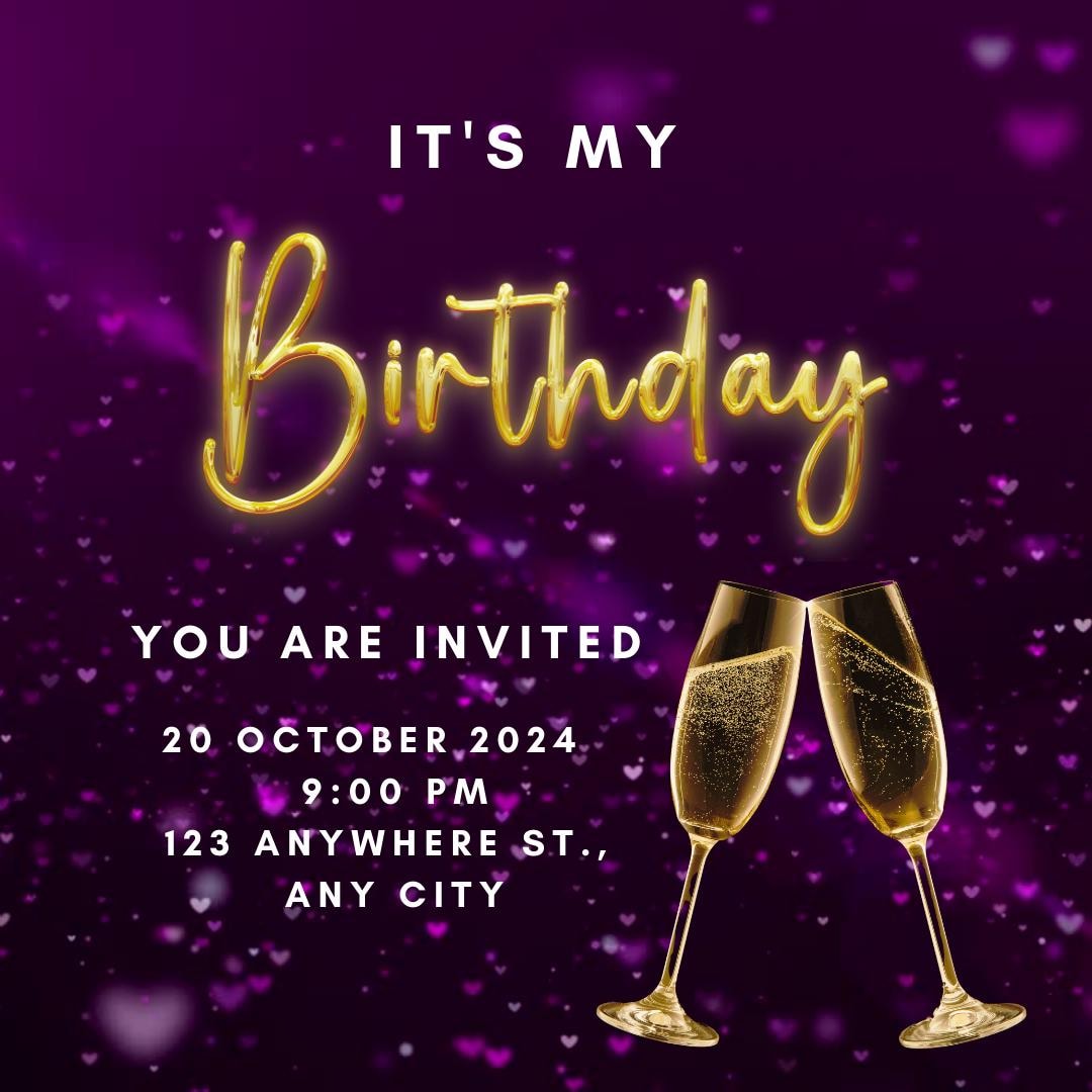 Customized Animated GIF Birthday Party Invitation for Whatsapp, Viber ...