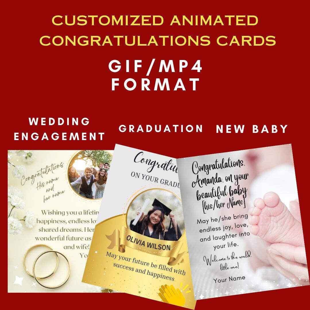 Customized Animated Congratulations Cards (GIF/MP4) for Whatsapp, Viber ...