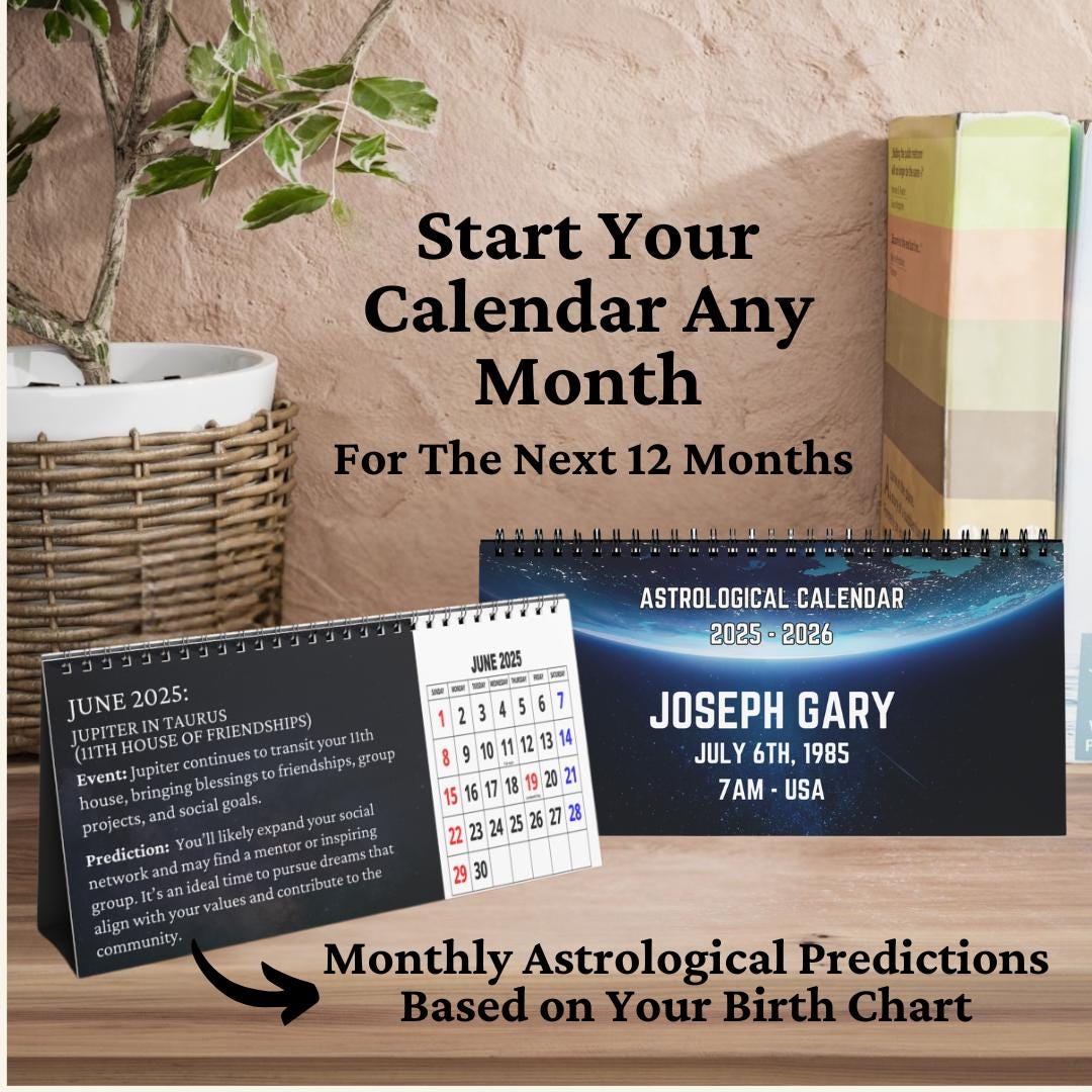 Customized Astrological Desk Calendar | Automated, Starts Any Month ...
