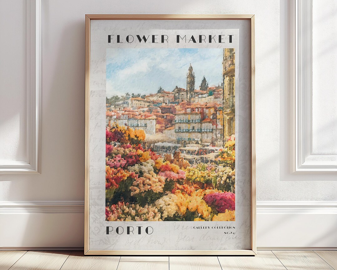 Vintage Porto Flower Market Poster: Retro Travel Print - Etsy