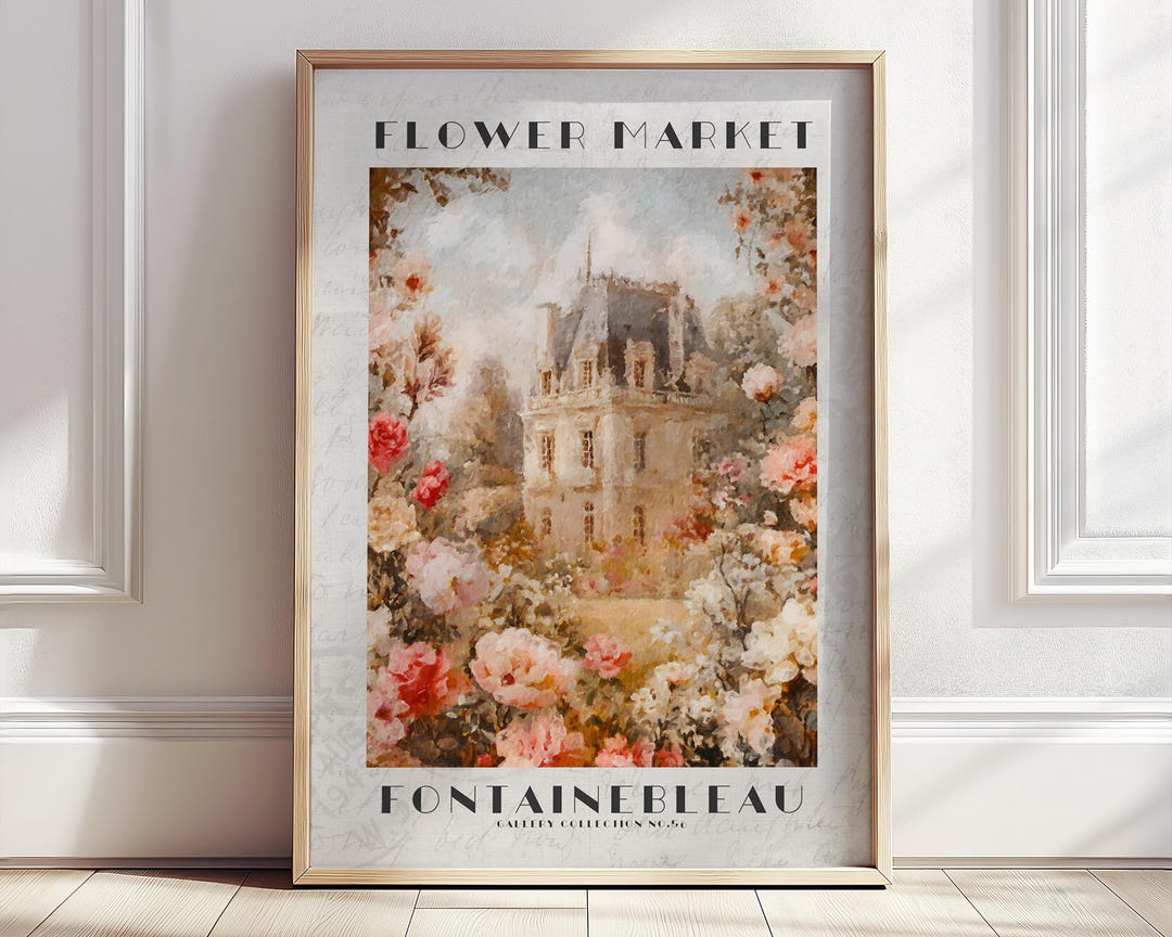 Paris Flower Market Poster, Romantic Castlecore Wall Art, Retro Travel ...