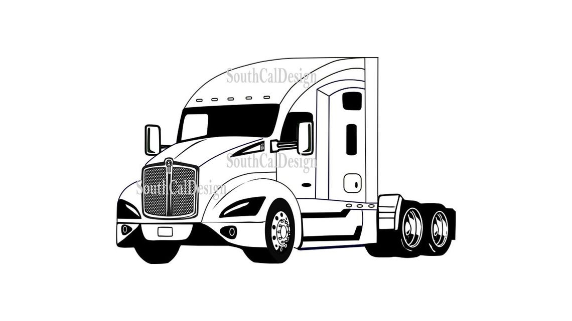 Kenworth Semi Truck Digital Image (SVG, PNG, PDF) - Etsy