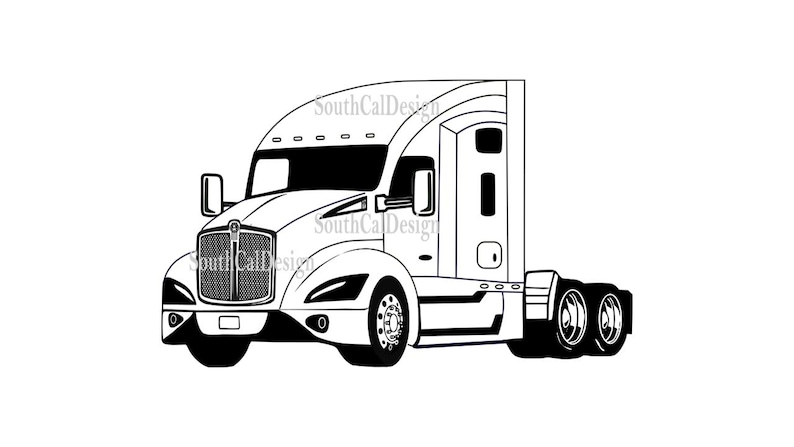 Kenworth Semi Truck Digital Image (SVG, PNG, PDF) - Etsy