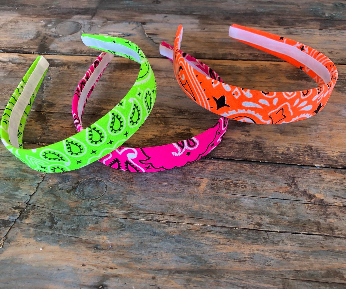 Neon Bandana Headband Hairband | Etsy