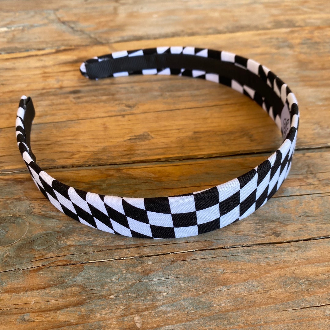 Wavy Checker Board Headband, Teen Hairband, Emo Checkerboard, Women’s ...
