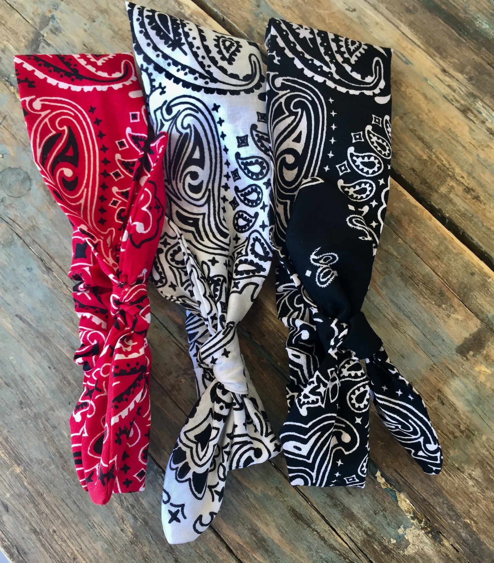 Bandana Paisley Elastic Head Wrap Bandana Headband Women - Etsy