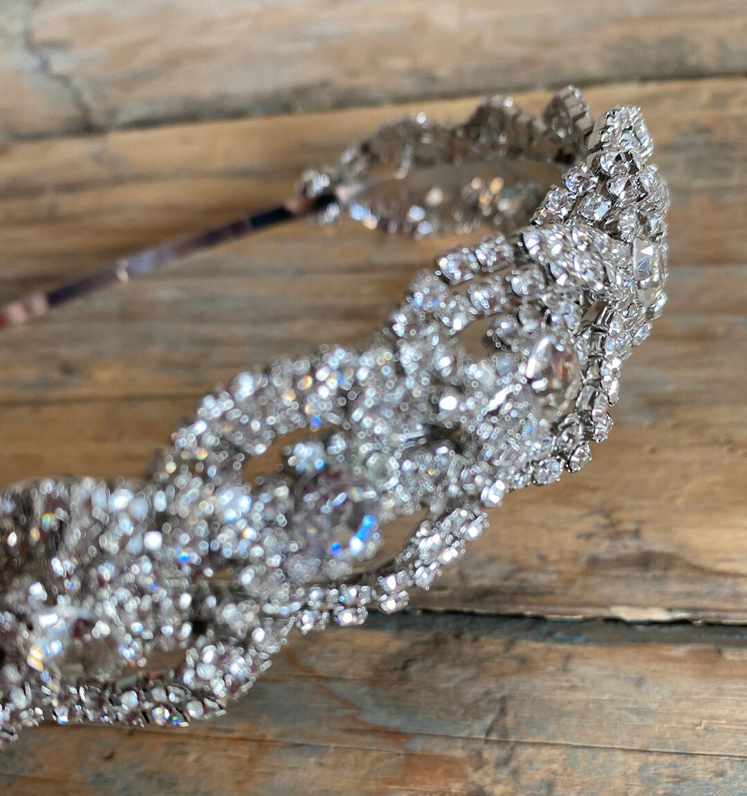 Rhinestone Twisted Crown Headpiece Headband Hairband Bridal Bride - Etsy