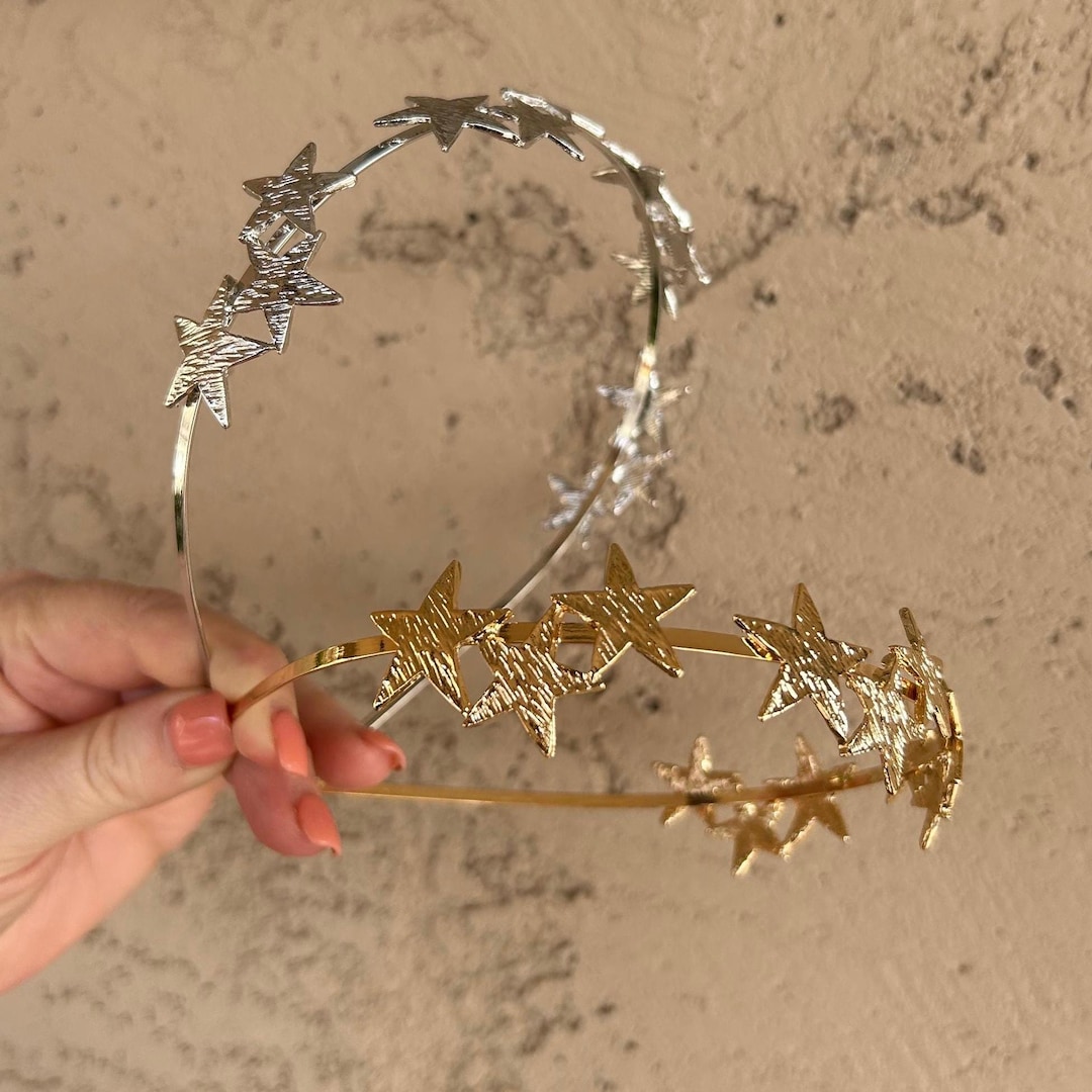 GOLD/SILVER- Starburst Headband, Star Girls Headband, Simple Metal ...