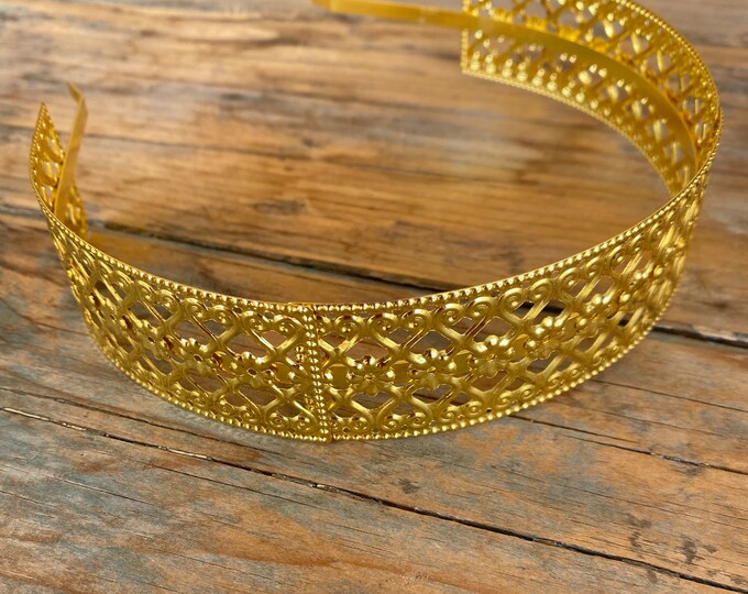 Gold Ornate Crown Headband Blank, Victorian Crown Blank, DIY Style ...