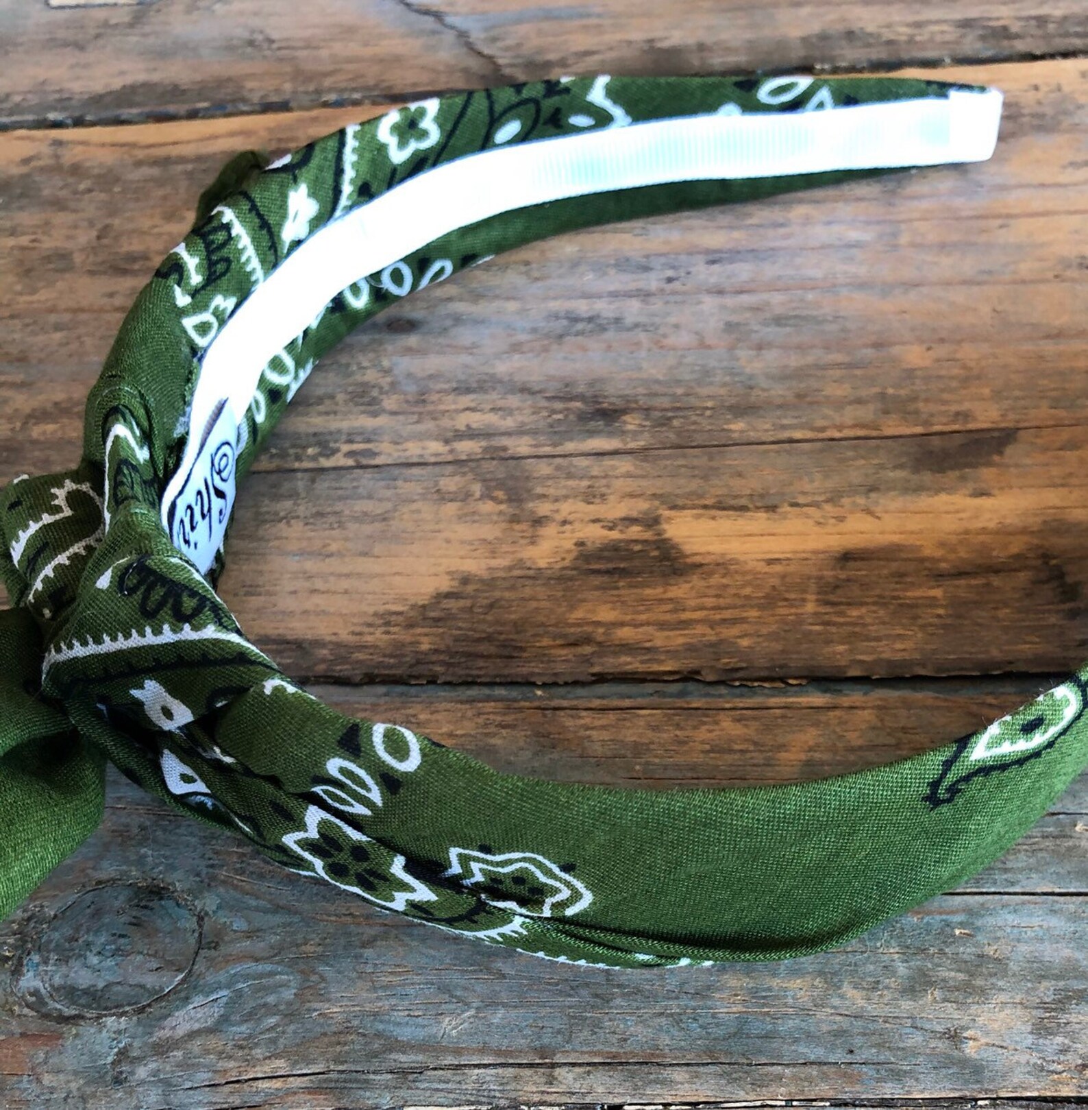 OLIVE GREEN Bandana Knot Tie Headband Paisley Bandanna Head - Etsy
