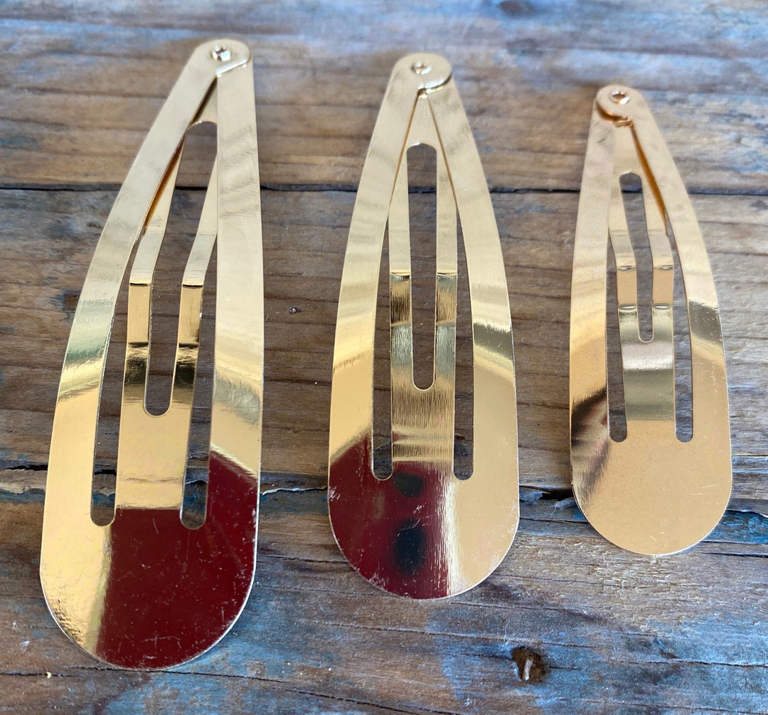 20 Gold Metal Snap Hair Clips: DIY Accessories (80mm-70mm-60mm) - Etsy