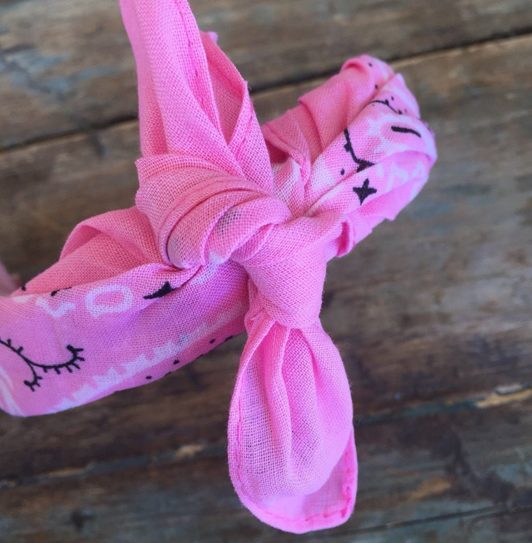 LIGHT PINK Bandana Knot Tie Headband, Bandana Head Wrap, Fashion ...