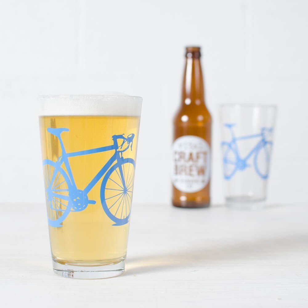 VITAL Bike GLASSWARE SET of 2 Screen Printed Bicycle Glasses - Etsy
