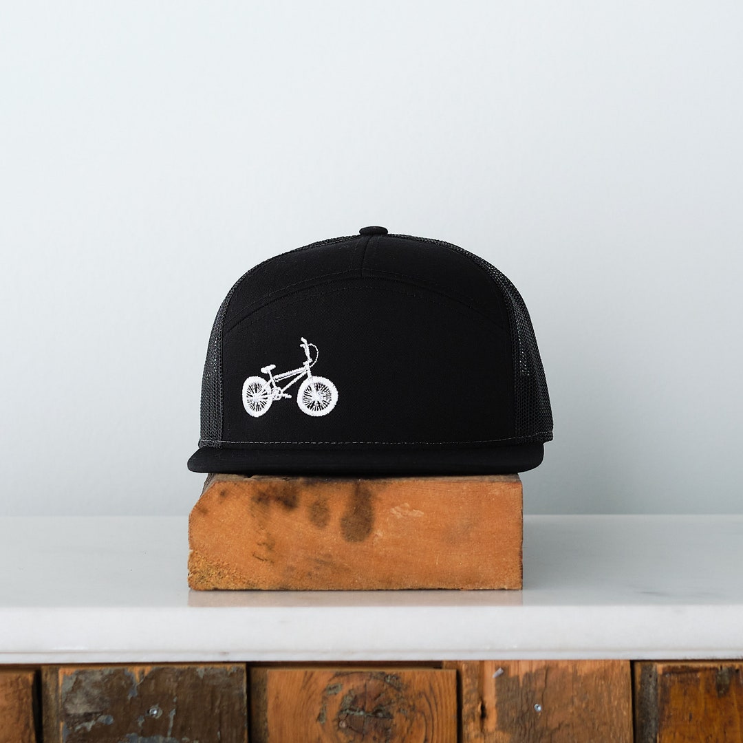BMX Bicycle Youth 7 Panel Trucker Cap, Black Mesh Snapback - Etsy