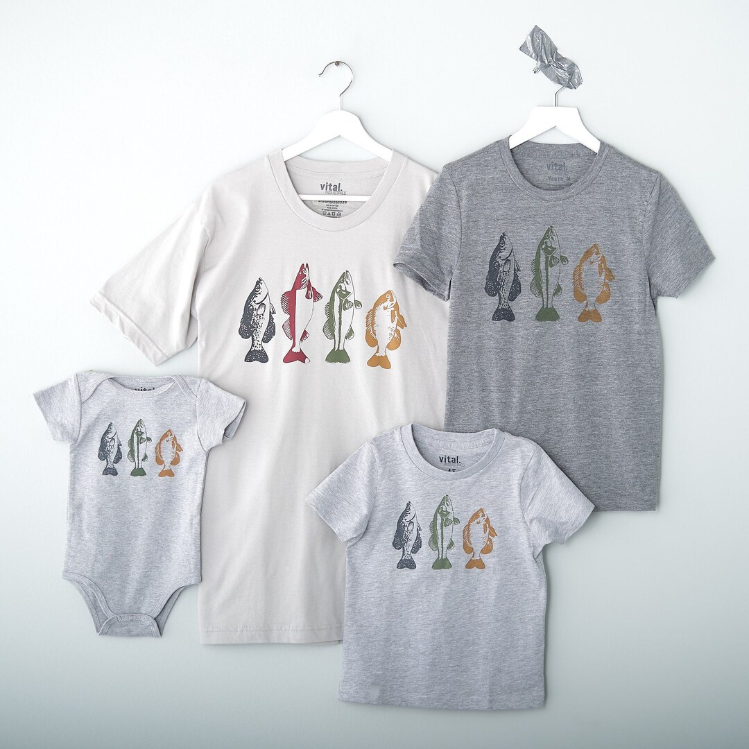 Fish Fry Family Matching T-shirts, Fishing Clothing Gift for Dad ...