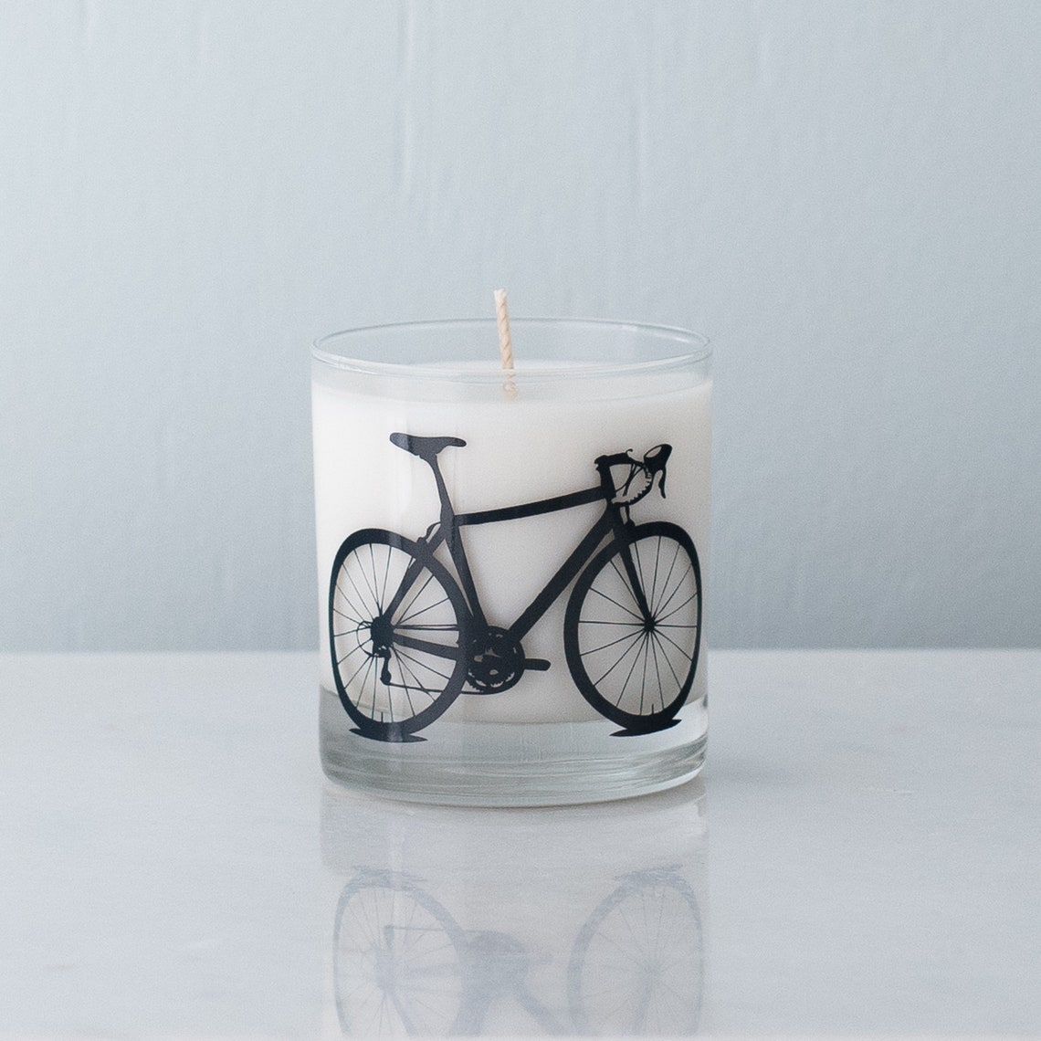 Bicycle Soy Candle in Reusable Rocks Glass - Etsy