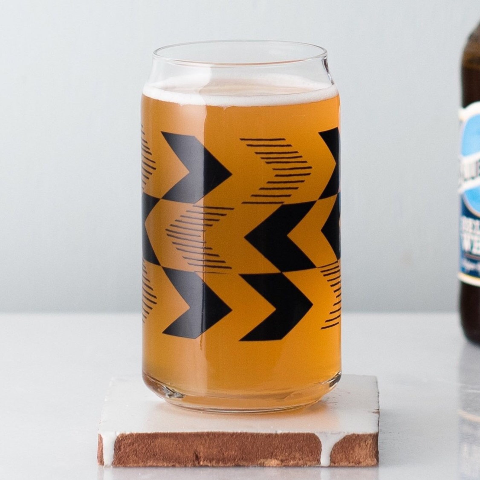 Custom State Chevron Can Glass - Set of 6 - Etsy
