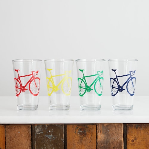 Vital BICYCLE Barware Screen Printed Bike Pint Glasses SET OF - Etsy