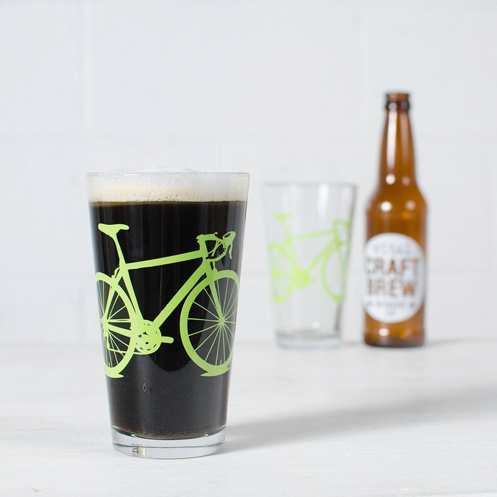 VITAL Bike GLASSWARE SET of 2 Screen Printed Bicycle Glasses - Etsy