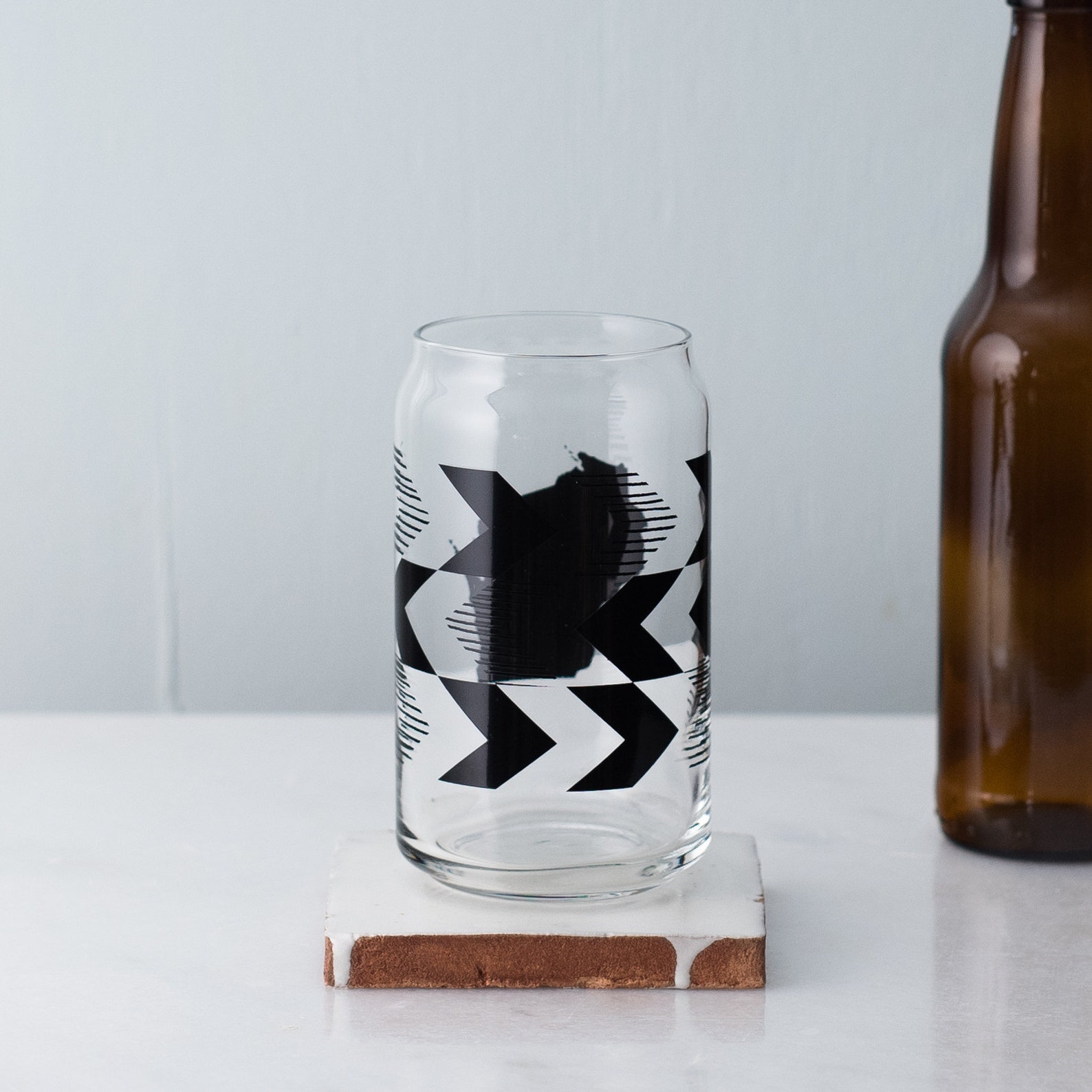 Custom State Chevron Can Glass - Set of 6 - Etsy