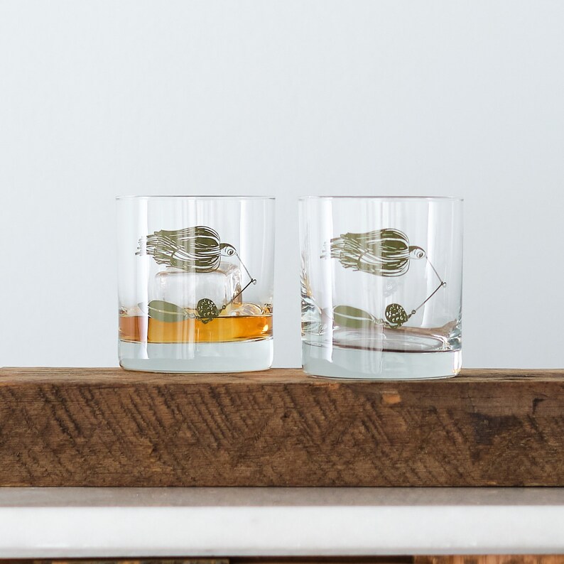Fishing Lure Cocktail Glasses- Gift SET of 2 - Etsy