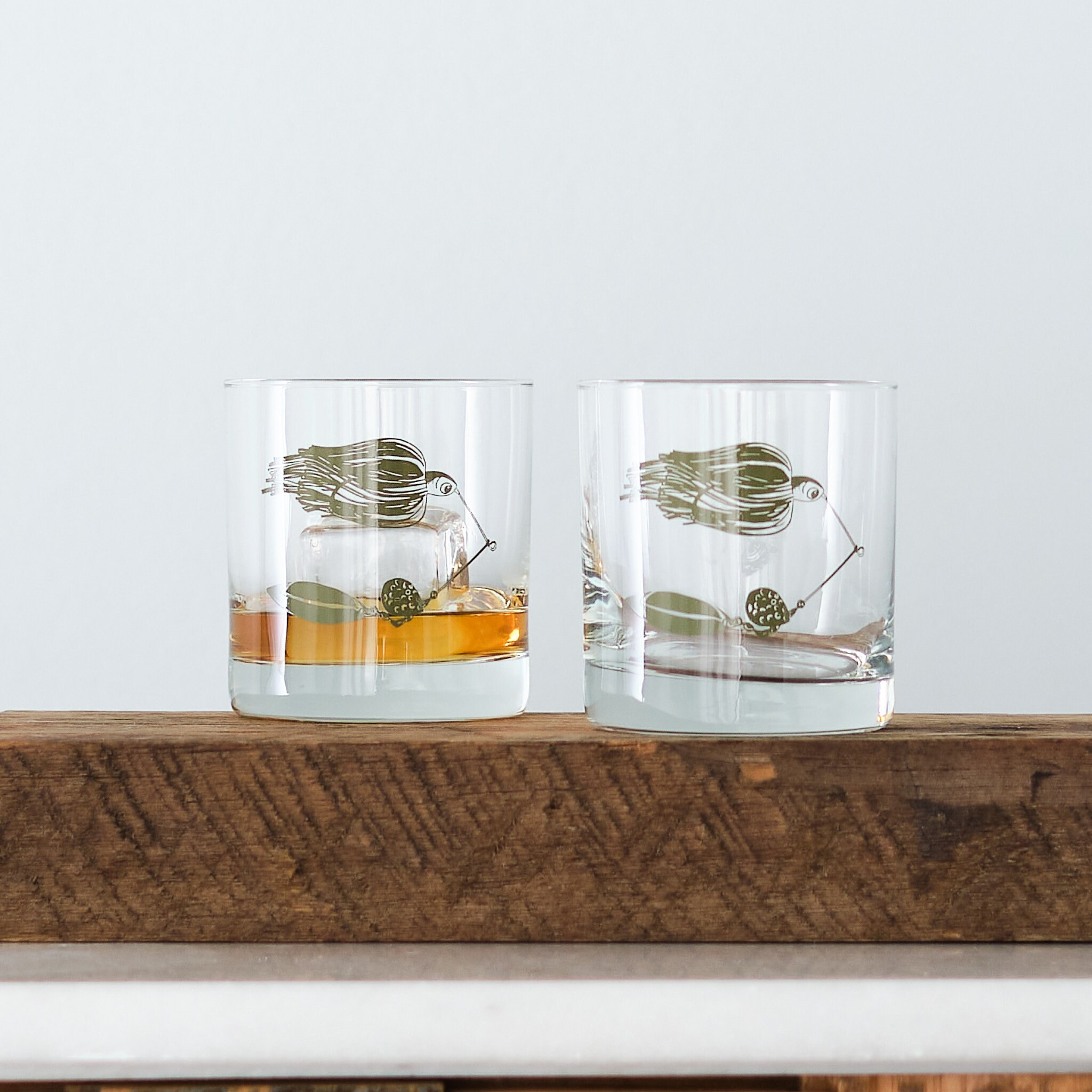 Fishing Lure Cocktail Glasses- Gift SET of 2 - Etsy