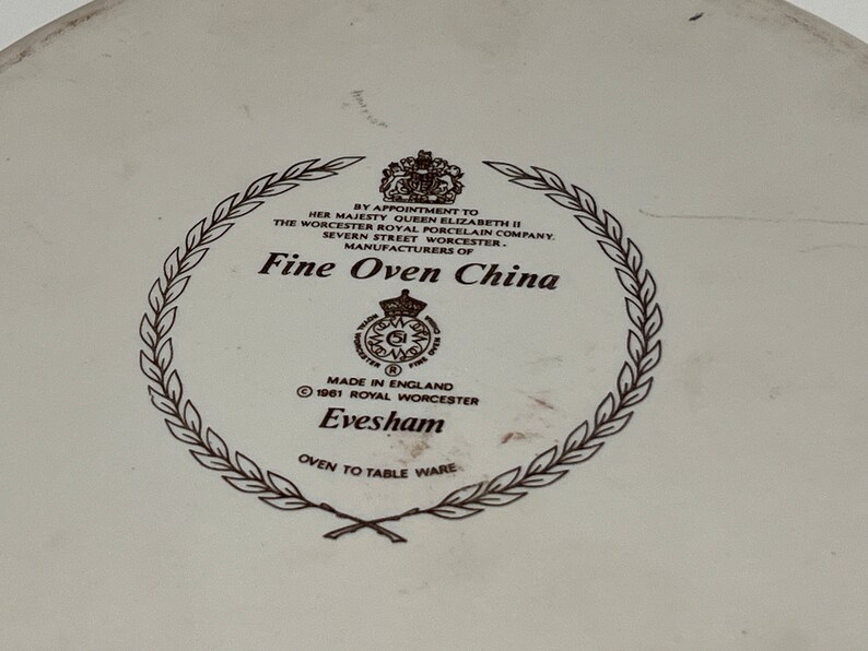 Royal Worcester Evesham Original Porcelain Fine China Platter 22k Gold ...