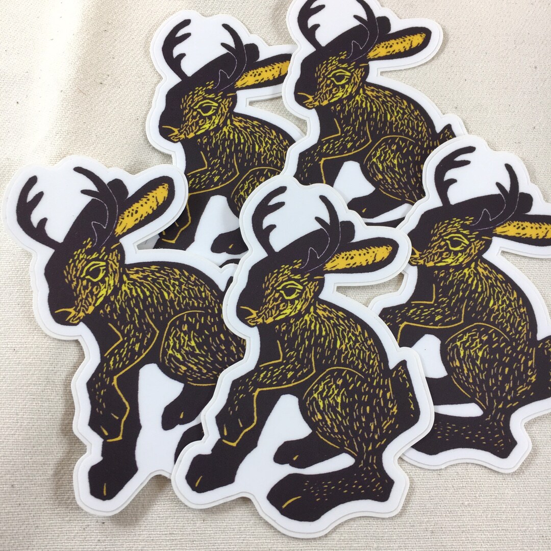 Jackalope Midwestern Legend Rabbit With Antlers 4” Vinyl Sticker ...