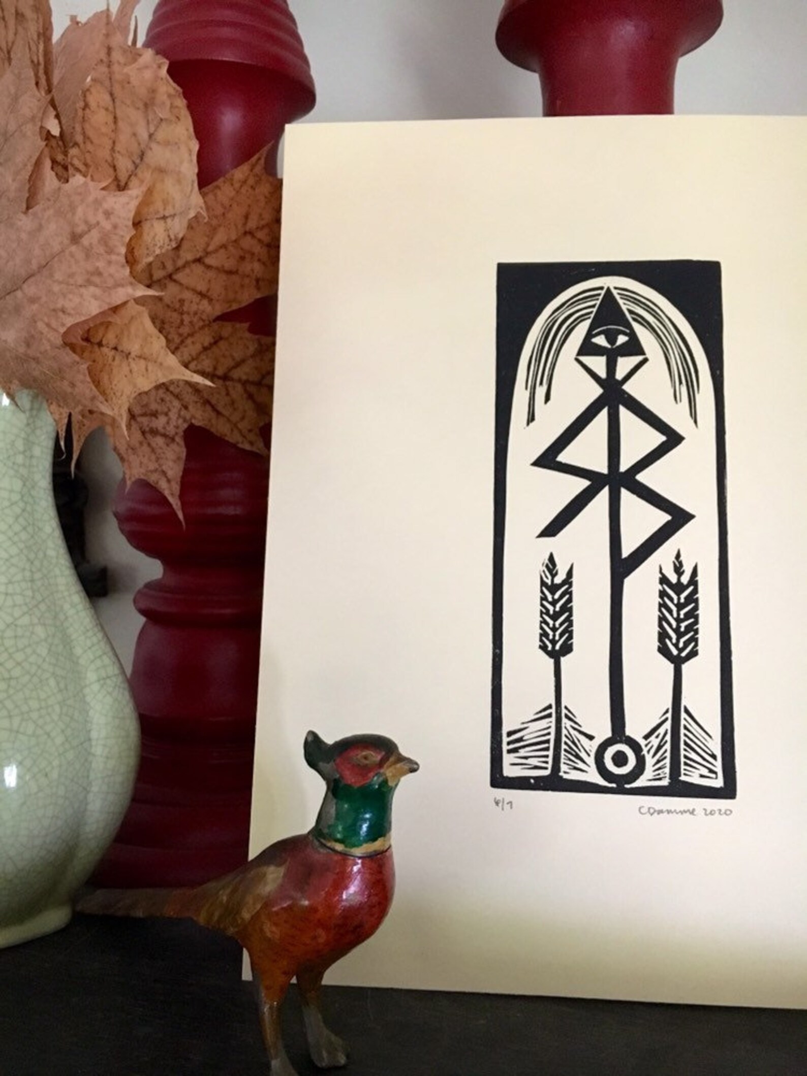 Sigil for Peace and Positive Growth Original Hand Printed Linocut - Etsy