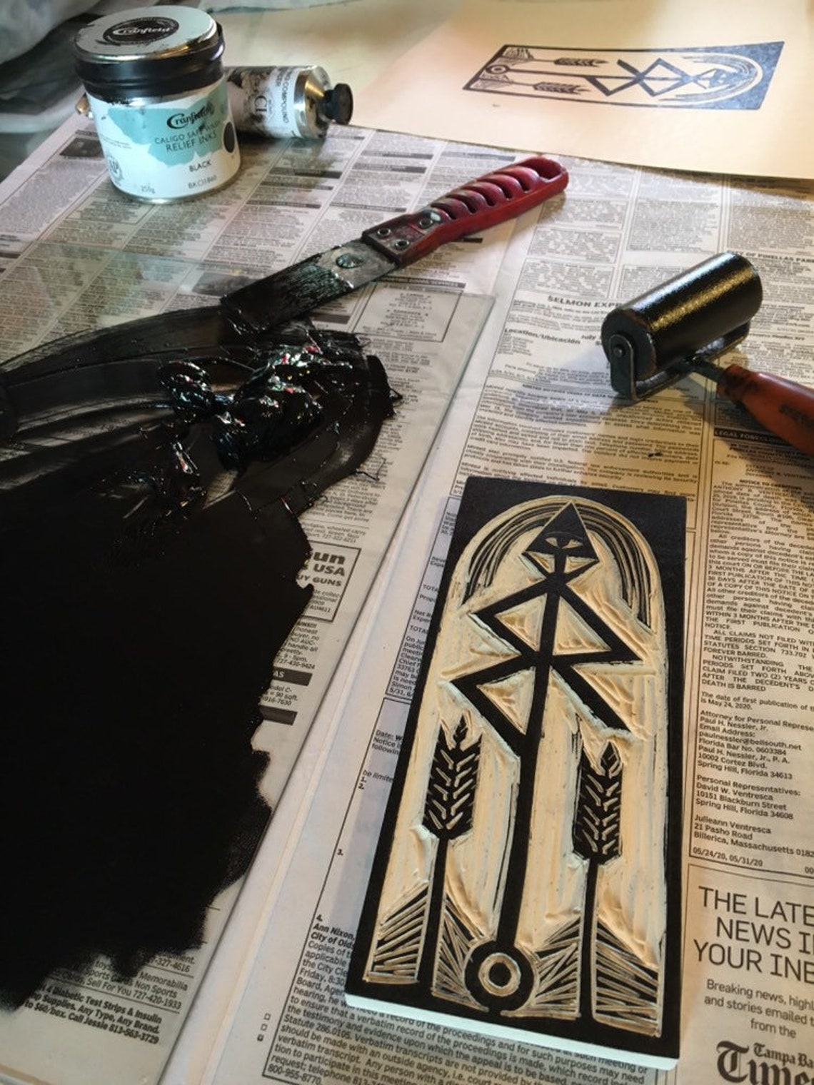 Sigil for Peace and Positive Growth Original Hand Printed Linocut - Etsy