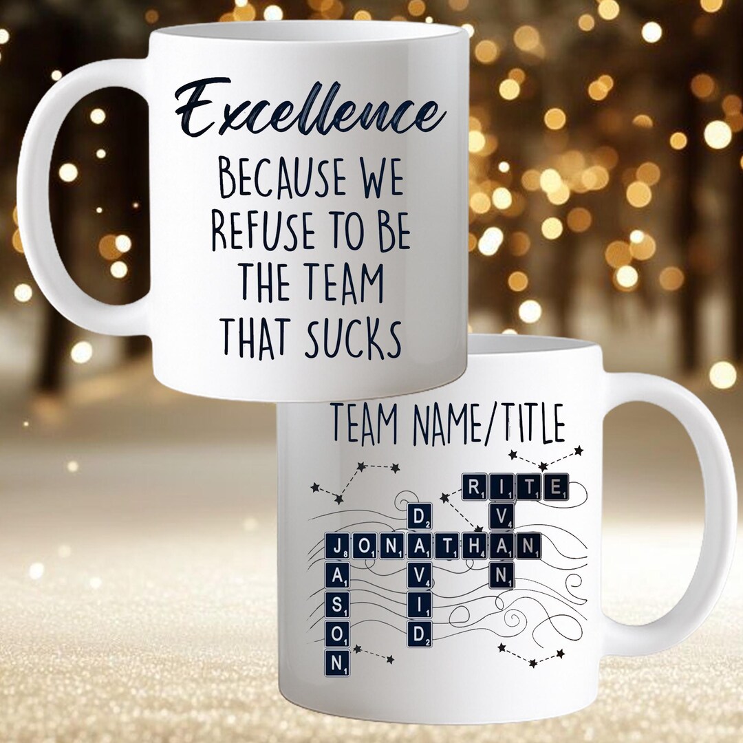 Personalized Scrabble Team Names Coffee Mug, Coworker Gift - Etsy