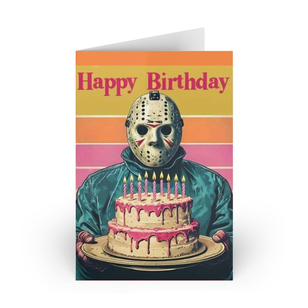 Funny Jason Mask Birthday Card, Horror Movie Fan Gift - Etsy