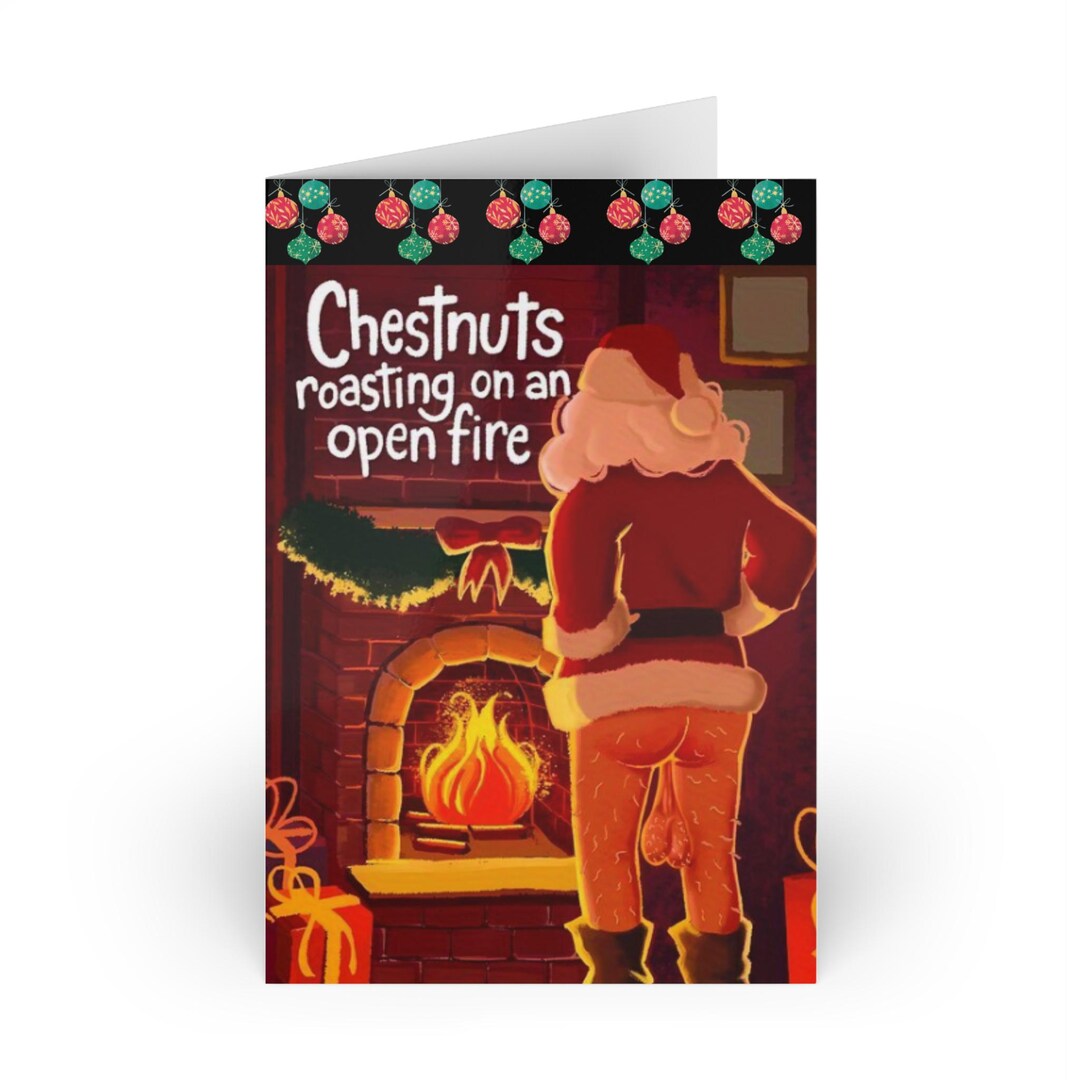 Vintage Fireplace Christmas Card Bf Chestnuts Roasting Design - Etsy