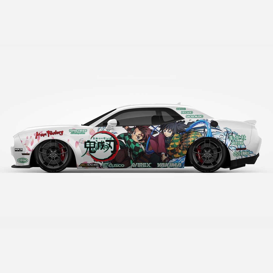 Demon Slayer Tanjiro Kamado Car Both Sides Wrap Itasha Decals Stickers ...