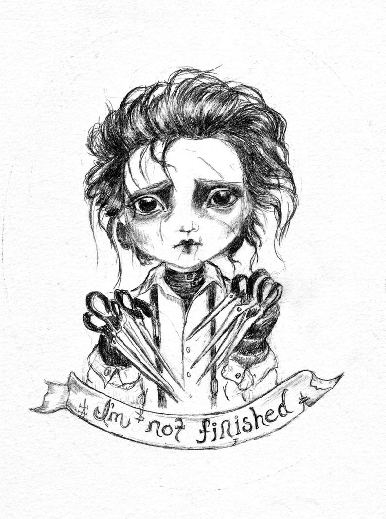 Edward Scissor Hands 5x7 Print Wall Decor Goth - Etsy