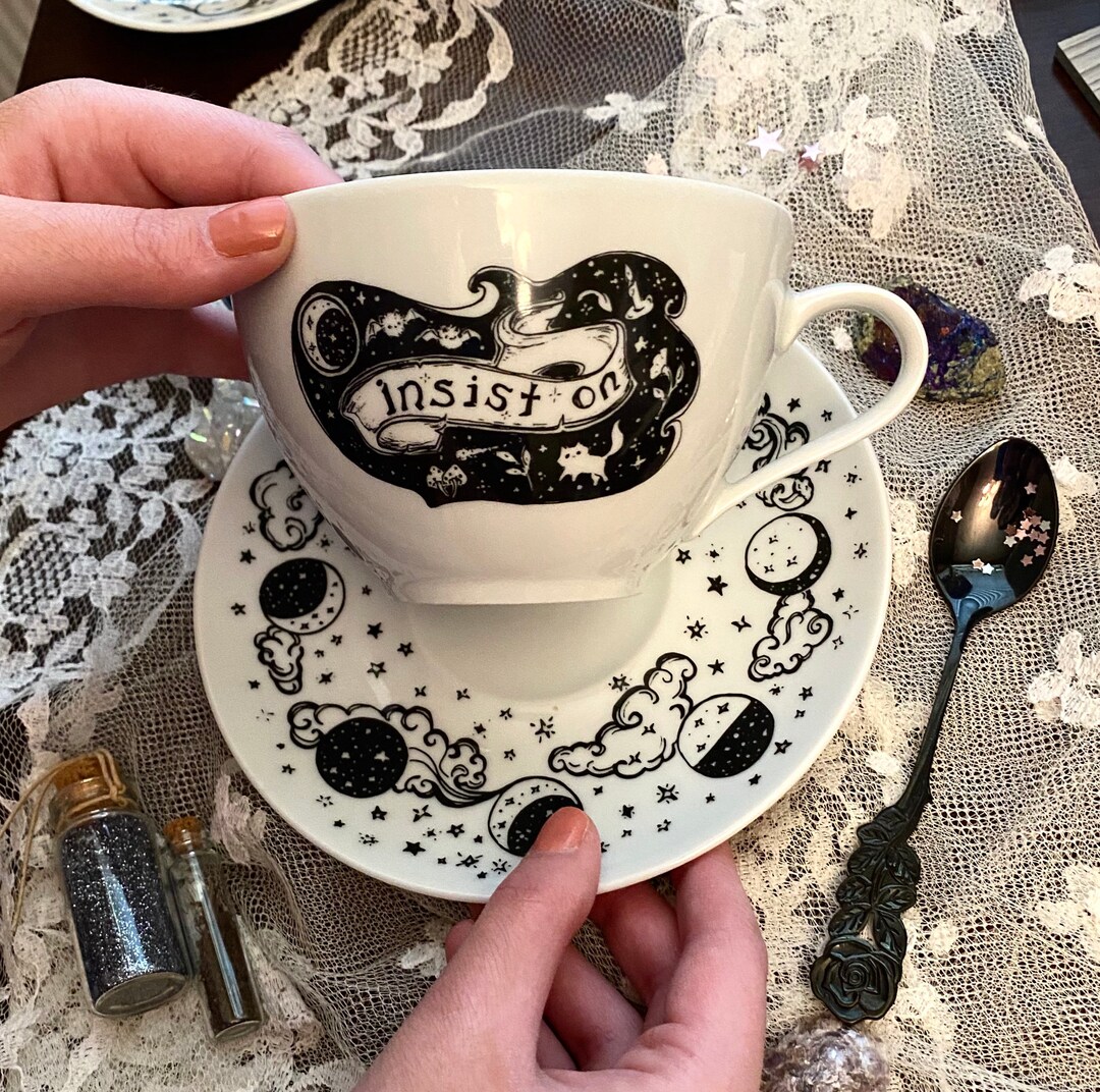 Large 14oz Cup of Stars Porcelain Tea Cup and Saucer - Etsy