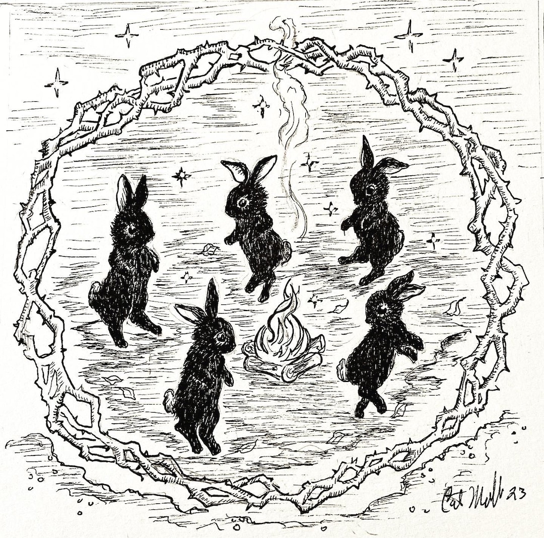 5x5 Inch Mini Print of Rabbit Dance - Etsy