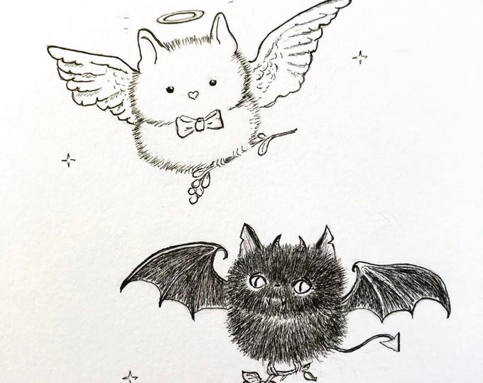5x5 Print Angel and Demon - Etsy