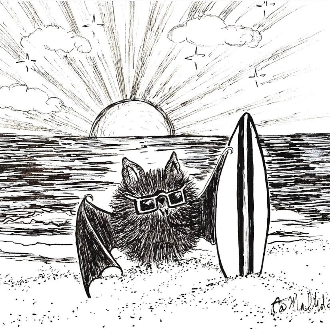 Surfs up Print of Ink Drawing - Etsy