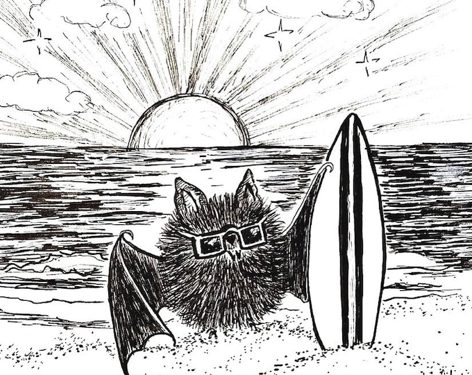 Surfs up Print of Ink Drawing - Etsy