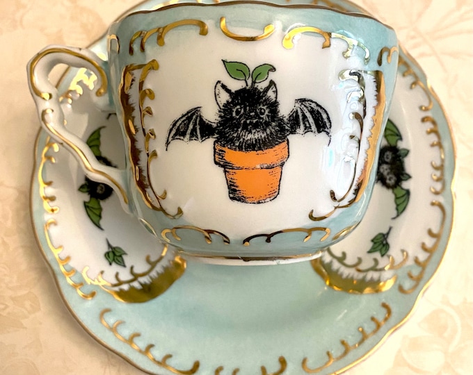 Sprig and Sprout Bats Porcelain Tea Cup - Etsy