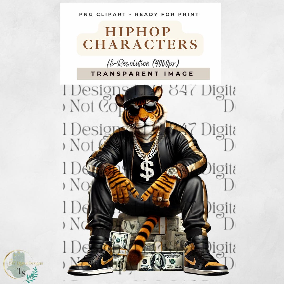 Swag Tiger | Hip Hop Tiger PNG | Cartoon Tiger Clipart | Gangsta Tiger ...