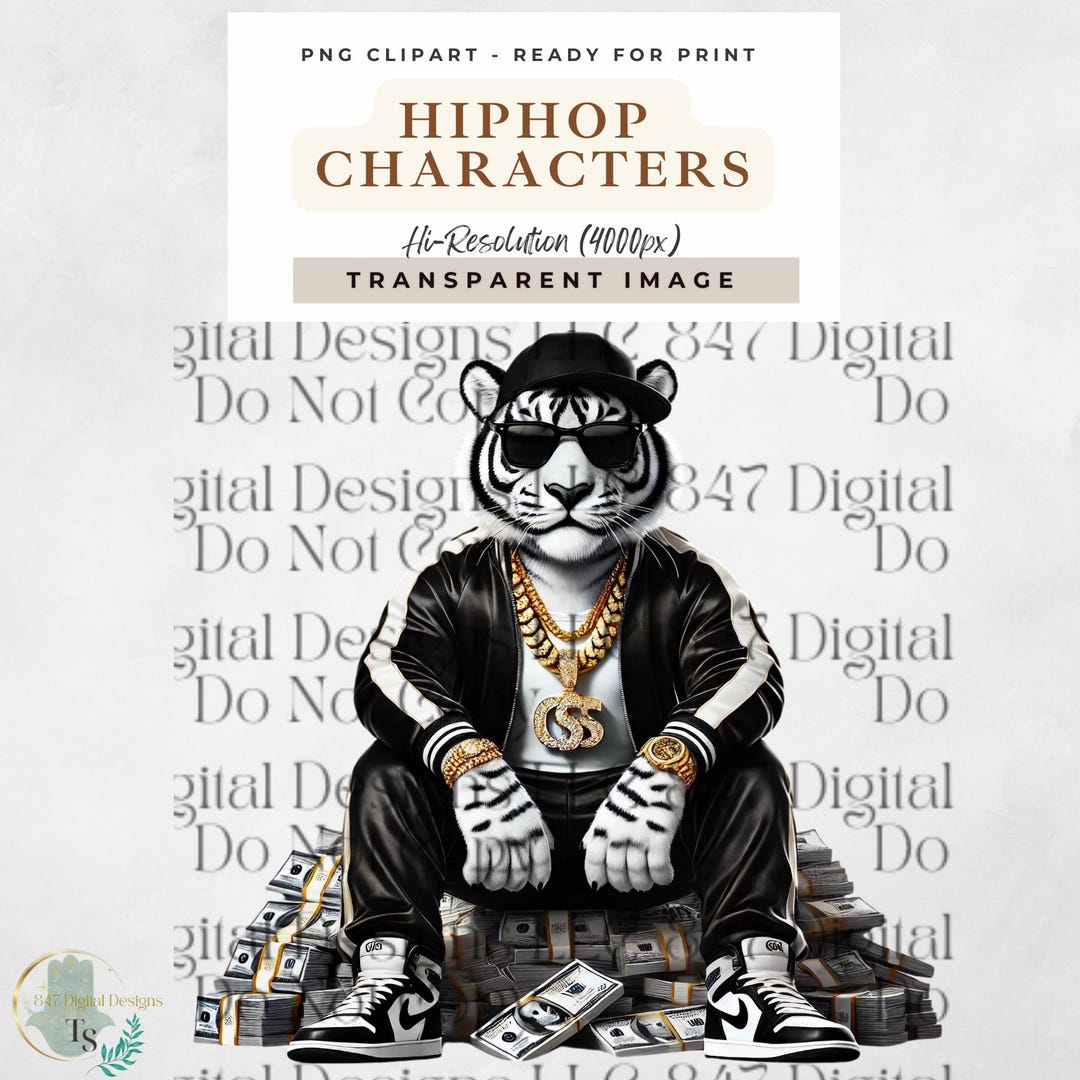 Swag Tiger | Hip Hop Tiger PNG | Cartoon Tiger Clipart | Gangsta Tiger ...