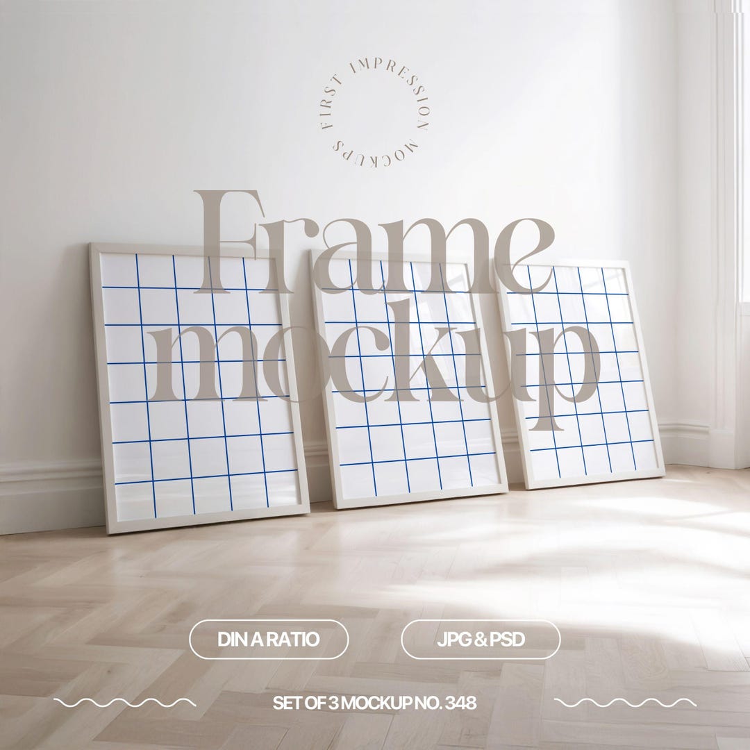Set of 3 Frames Mockup, Din A Frame Mockup PSD, Three Frames Mockup ...