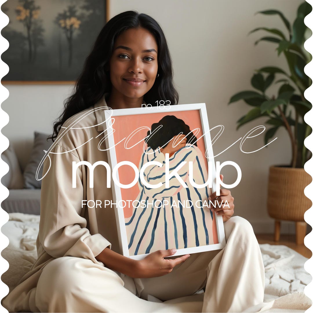 Frame Mockup With Person, 2x3 Mockup Frame With Person, Frame Template ...