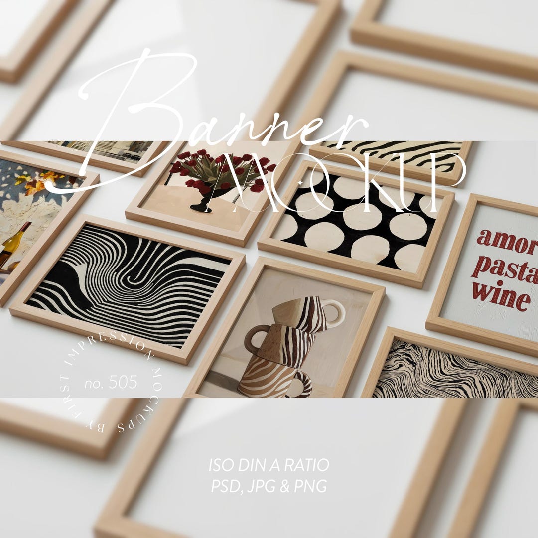 Etsy Shop Banner Mockup: 2x1 Ratio Wall Art Frame (PSD, PNG, JPEG) - Etsy
