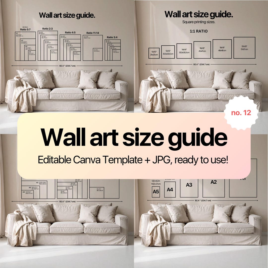 Wall Art Size Guide Frame Size Guide Print Size Guide Digital Print ...