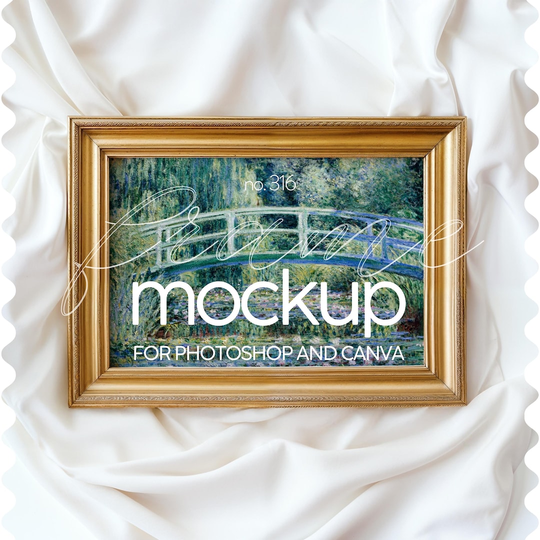 Horizontal Gold Frame Mockup, Iso A Frame Mockup Vintage, Flatlay Frame ...