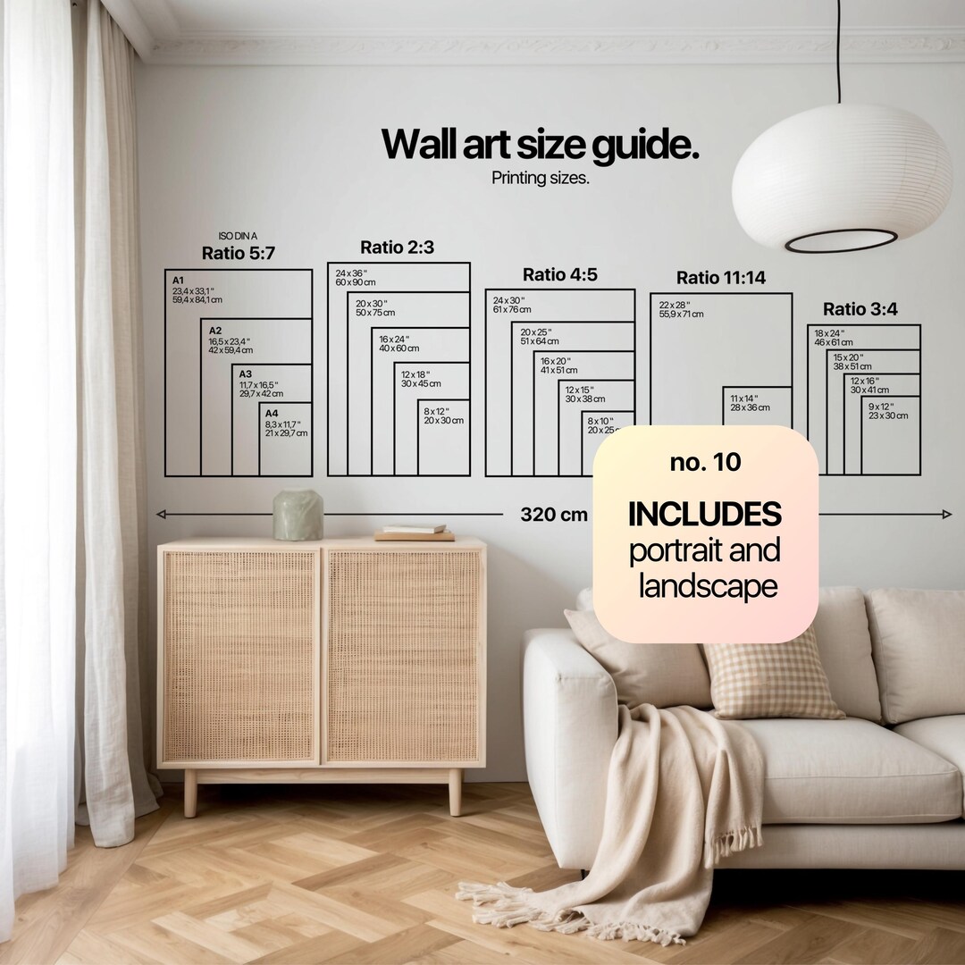Wall Art Size Guide, Photo Frame Sizes Comparison, Size Guide for Wall ...