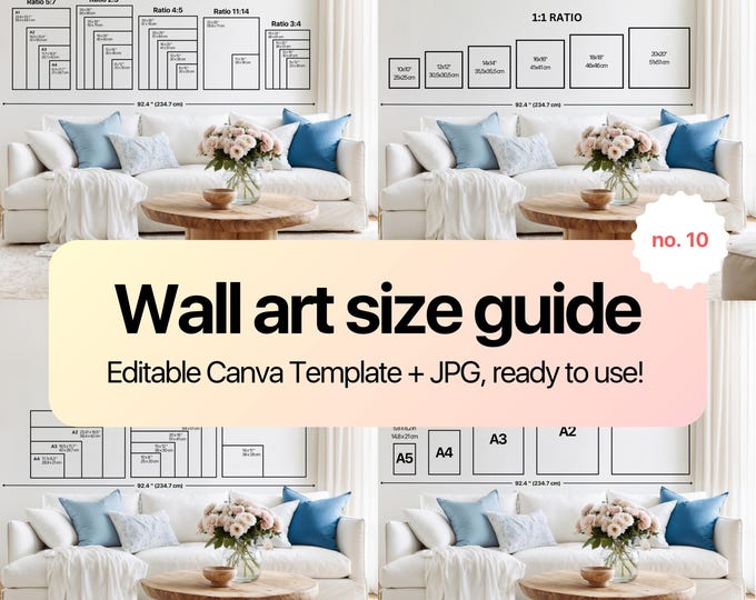 Wall Art Size Guide, Art Ratio Chart, Print Size Comparison, Poster ...